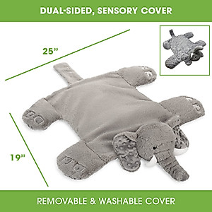 BARMY Weighted Lap Pad for Kids (25"x19", 4lb) Elephant, Sensory Weighted Stuffed Animals for Kids, Weighted Lap Blanket for Kids, Teen, Removable, Washable Cover