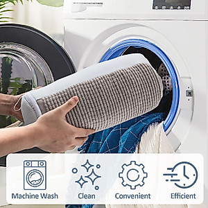 Shoe Washing Machine Bag, 360 Wrap-around Cleaning Shoe Laundry Bags with 2 Adjustable Shoe Trees, Upgrade Shoe Bag with 10000+ Fluffy Fibers for Machine Washable Sneaker Gym Shoes