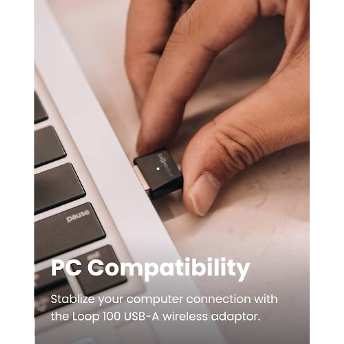 Aftershokz OpenCommUC(Rebranded as Shokz OpenComm UC) - Bluetooth Stereo Computer Headset with Loop100 USB-A Adapter-Bone Conduction Wireless PC Headphones for Home Office Business Use, with Bookmark