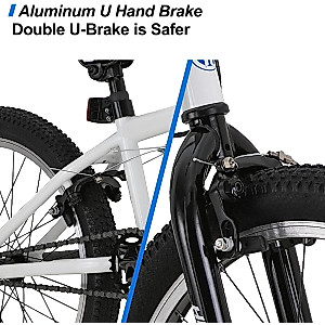 HH HILAND 20 inch Freestyle Kids BMX Bike, Beginner-Level to Advanced Riders with 360 Degree Gyro & 4 Pegs, Kids' Bicycles for Boys, Girls, White