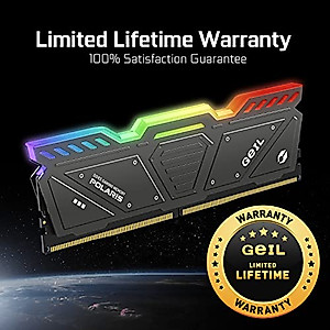 GeIL Polaris RGB DDR5 RAM, 32GB (16GBx2) 5200MHz 1.25V ,AMD Compatible, Long DIMM High Speed Desktop Memory, Hardcore Immersive Gaming/Multimedia Content Creation/Quality Live Streaming(Gray)