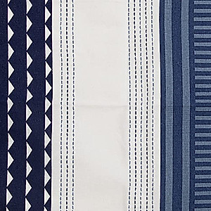 Foreside Home & Garden Blue Abstract Pattern 27 x 18 Inch Woven Cotton Kitchen Tea Towel with Hand Sewn Tassels