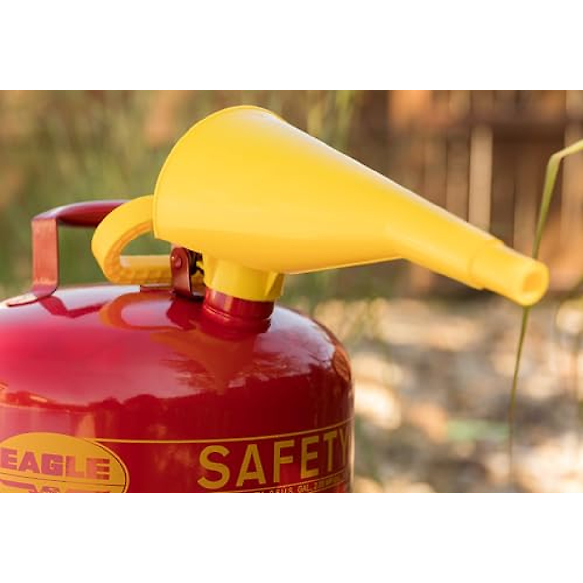 Eagle Plastic Funnel for Type I Metal Safety Cans, 5"x 7"x 12", Made of Chemically Resistant High-Density Polyethylene, Yellow, Made in The USA, F15FUN