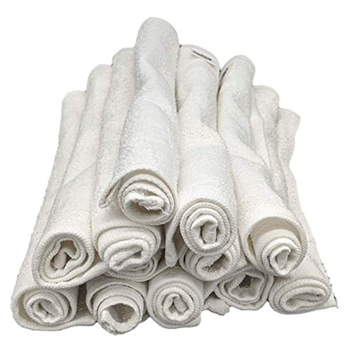 Marquis Mills 12 Inch x 12 Inch White Cotton Value Washcloths - Reusable Lt Weight Thin Cloth Rags - Bath/Exfoliating/Kitchen/Garage - 1 Lb per Dozen - Set of 24