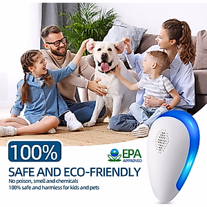 Lickoon 6 Packs Ultrasonic Pest Control Repeller, Electronic Pest Repellent Plug in Indoor for Insect Roaches Spider Ant Bug Mosquito Mouse Repellent for House Kitchen Garage Warehouse