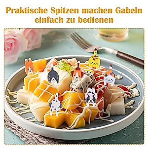 Hi.FANCY 7Pcs Animal Dog Cat Food Mini Forks Lunch Box, Animal Bento Deco Kids Toothpicks, Reusable Kids Toothpicks Bento Box Accessories