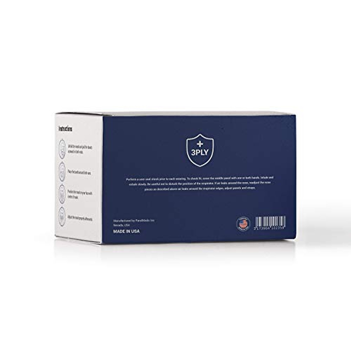 PandMedic Disposable Face Mask MADE in USA | Premium Medical American 3 Ply Safety Face Masks Breathable With Elastic Ear Loops - 50ct Box