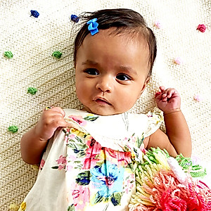 Baby Wisp 5 Tiny Tuxedo Bow Grosgrain Hair Clips Baby Girls Toddlers - Victorian Tea Gift Set