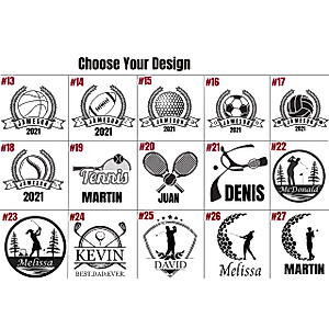 Customized Tumbler 30oz with Straw, Personalized Tumbler with Custom Name Text Engraved in USA - Basketball, Tennis, Soccer, Golf, Football Sport Player, Coach, Father Gift (Navy Blue)