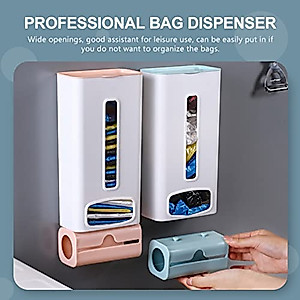 Trash Bag Holder Garbage Bag Dispenser Wall Trash Bag Organizer Wall Garbage Bag Storage Box Wall Mount Carrier Bag Dispenser Recycling Grocery Pocket Containers for Kitchen Bathroom