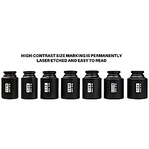 SEKETMAN 7Pcs 1/2" Drive Deep 6-Point Impact Socket Set/Spindle Nut Impact Socket Set, Inch, Cr-Mo,1-3/8-Inch - 1-3/4-Inch