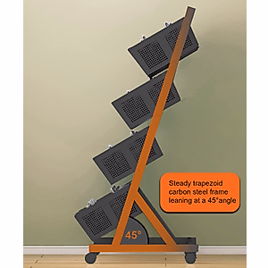 asunflower Kitchen Baskets Storage Cart 4 Tier Rolling Cart with Wheels Metal Fruit Baskets Rack Utility Organzier Cart with Push Handle Wire Fruit Vegetable Stand, Black