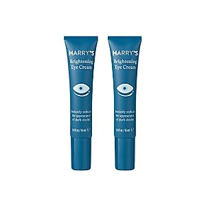Harry's Brightening Under Eye Cream for Dark Circles, 0.5 Fl Oz, 2 Pack