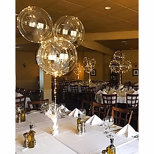 LED Balloons Light Up Balloons - 10 Pack Glow in the Dark Balloons, 20 Inch Clear Bobo Balloons with Lights, Bubble Balloons with String Lights, Helium Glowing Balloons for Party