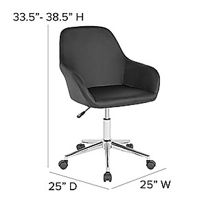 Flash Furniture Cortana Home and Office Mid-Back Chair in Black LeatherSoft