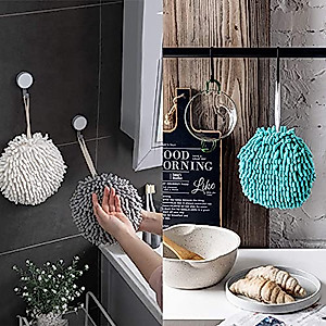 CHOOSE HOME Chenille Hand Towel Ball Fast Drying Handball Absorbent Soft Towel for Kitchen Bathroom 3 Pack
