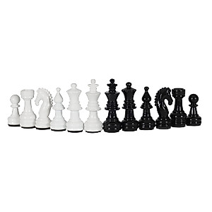 Marblous Krafts 15 Inches Black & White Chess Set with 32 Metallic Figures & 2 Extra Queens and Marble Board - Large Staunton Handmade Chess Game & Chess Sets for Adults and Family