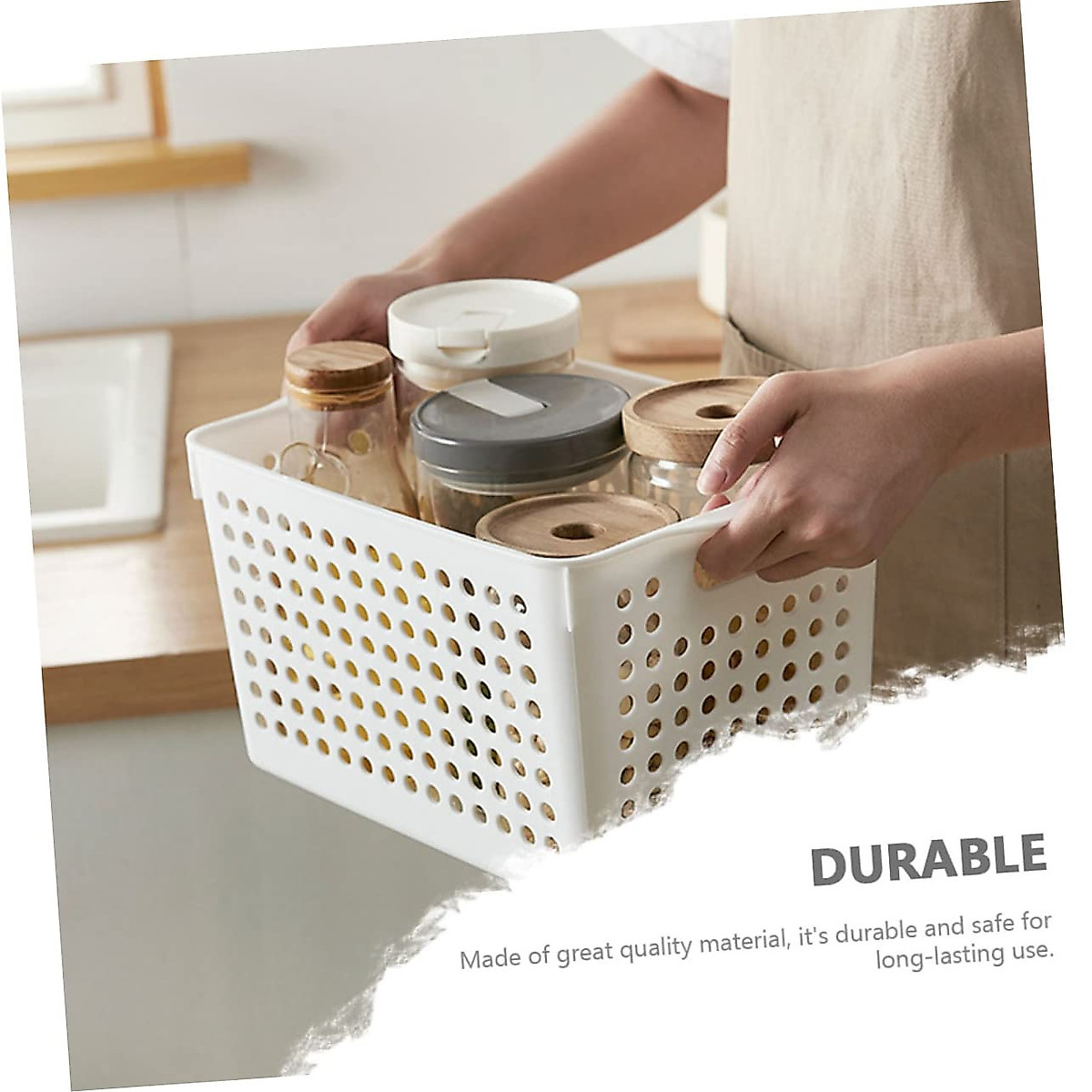 STOBOK 2pcs Box Storage Basket Sundry Organizing Basket Storage Holder Desktop Organizing Holder Cosmetics Organizing Basket Sundry Basket Cosmetics Container Toy Pp White Decorate A4