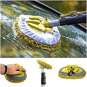 DocaPole 5-12 Foot Car Cleaning Kit | Car Wash Kit with Soft Car Wash Brush, Car Squeegee, Car Wash Mitt (2X), Microfiber Cleaning Head & 12’ Extension Pole | Car Detailing Kit with Long Handle