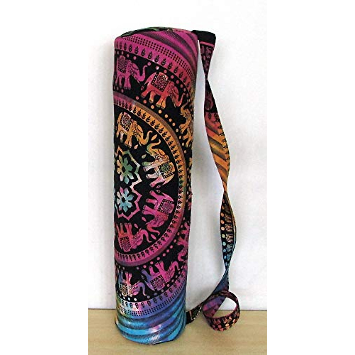 ICC Yoga Mat Bag for Women & Men,Travel Yoga Gym Bag for 1/4" 1/3" Thick Exercise Yoga Mat, Full-Zip Yoga Mat Carrier Bag for Class workout Park with Pockets and Adjustable Strap Multi Elephant