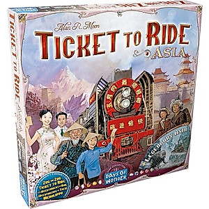 Ticket to Ride Asia Board Game EXPANSION - Expand Your Railway Adventures! Fun Family Game for Kids & Adults, Ages 8+, 2-6 Players, 30-60 Minute Playtime, Made by Days of Wonder