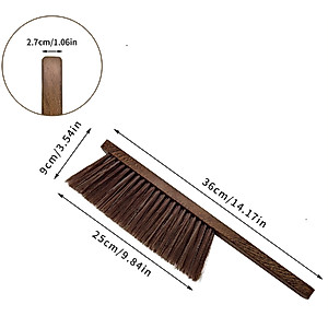 Hand Broom Cleaning Brush, Dusting Brush for Cleaning, Wood Block Hand Brush, Soft Bristle Cleaning Brush for Car Bed Furniture Clothes Garden Couch Draft Wooden Handle with a Nice Lanyard