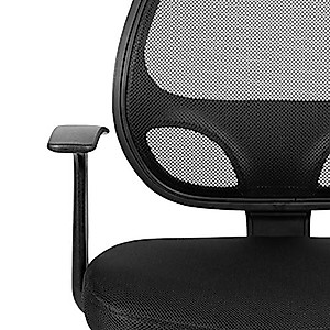Flash Furniture Mallard Mid-Back Black Mesh Swivel Ergonomic Task Office Chair with T-Arms - Desk Chair