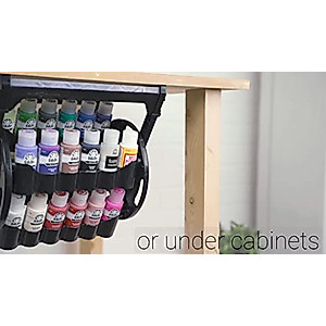 Plaid Rotational Organizer Storage Container That Stores 24 Standard 2 fl oz Bottles of Acrylic Paint for DIY Arts and Crafts, 31100, Black