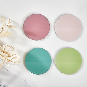 Pastel Round Transparent Sticky Notes, Set of 4 Circle Clear Sticky Tabs, Translucent Page Flags Book Markers Stickers, Planner Accessories, Bible Journaling Study Office School Supplies (Pastel)