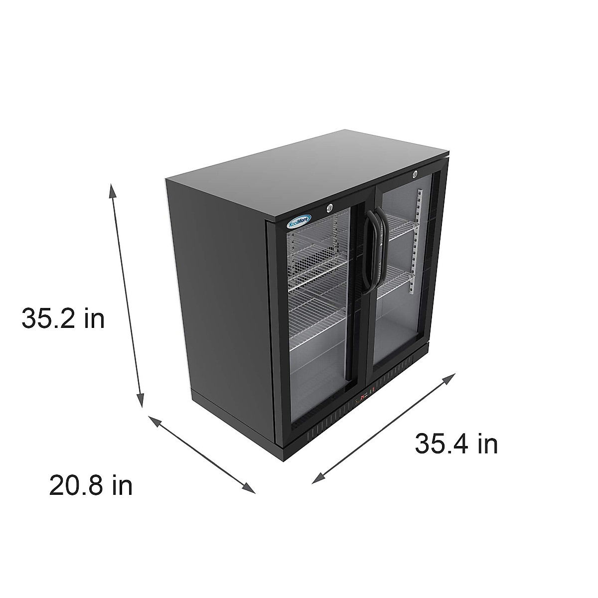 KoolMore BC-2DSW-BK Refrigerator, Double Door, Black