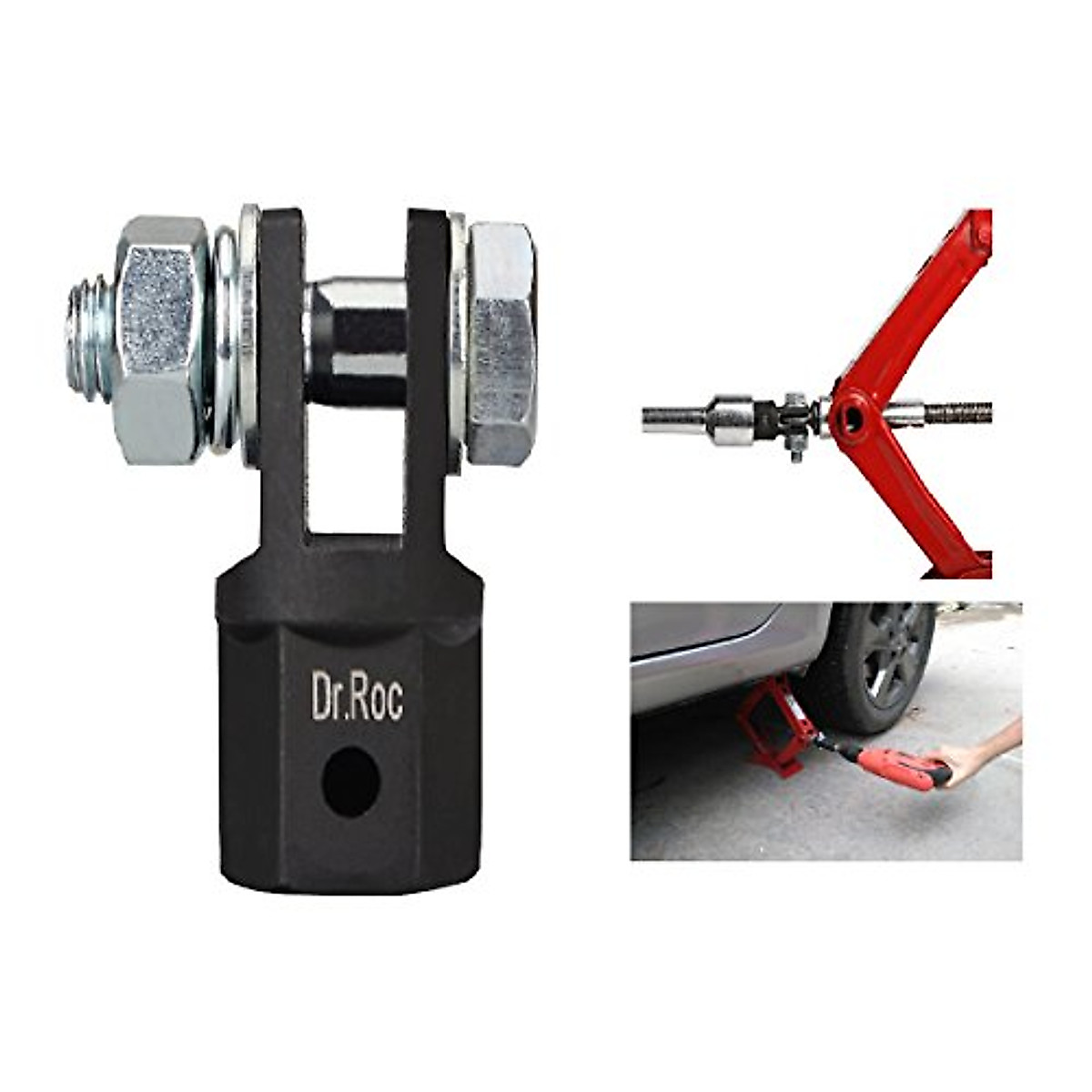 Dr.Roc Scissor Jack Adapter for 1/2 Inch Drive Impact Wrench or 13/16 Inch Lug Wrench or Power Drills, Scissor Jack Drill Adapter for Impact Drills Socket Automotive Jack RV Trailer Leveling Jack