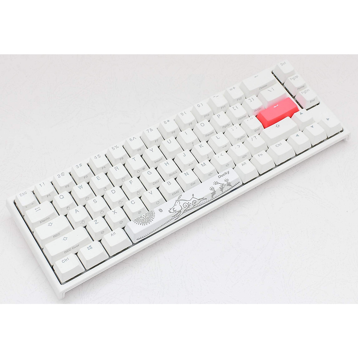 Ducky One 2 SF RGB Pure White RGB LED 65% Double Shot PBT Mechanical Keyboard (Cherry MX Silent Red)