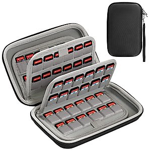 MoKo 96 Switch Game Case, Switch Game holder Game Card Storage Case Cartridge Holder for Nintendo Switch & OLED Model, PS Vita Game Cards and SD Memory Cards, Black