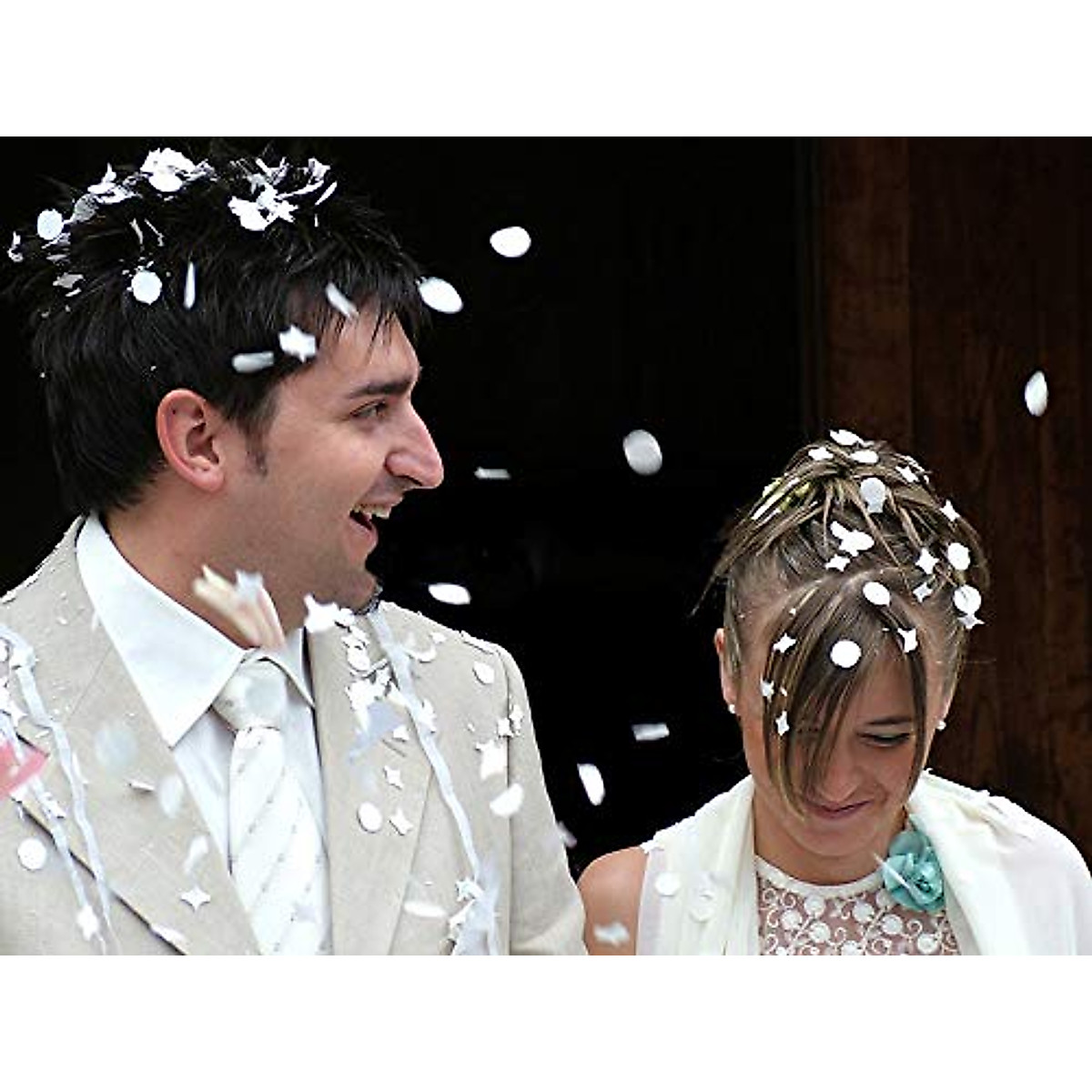 Silver Confetti 1 inch Table Confetti Glitter 5000 pcs for Wedding Party Decoration or Filled Balloons