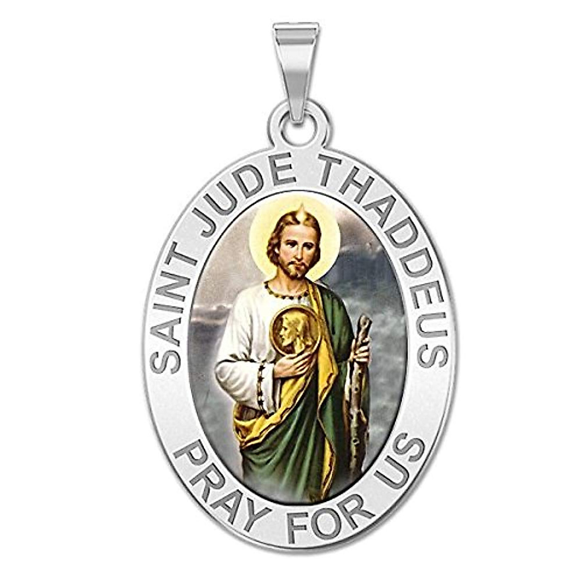PicturesOnGold.com Saint Jude Religious Medal Color - 2/3 X 3/4 Inch Size of Nickel, Sterling Silver