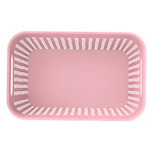 Elsjoy 3 Pack 3 Gallon Plastic Trash Can Slim Waste Basket, Large Garbage Can Cute Trash Bin with Handles, Hollow-Out Rubbish Bin for Bathroom, Kitchen, Office, Dorm, 3 Colors