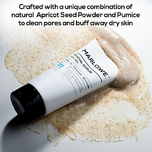 MARLOWE. No. 122 Men's Facial Scrub 6 oz, Light Daily Exfoliating Face Cleanser with Fresh Pine & Agarwood Scent