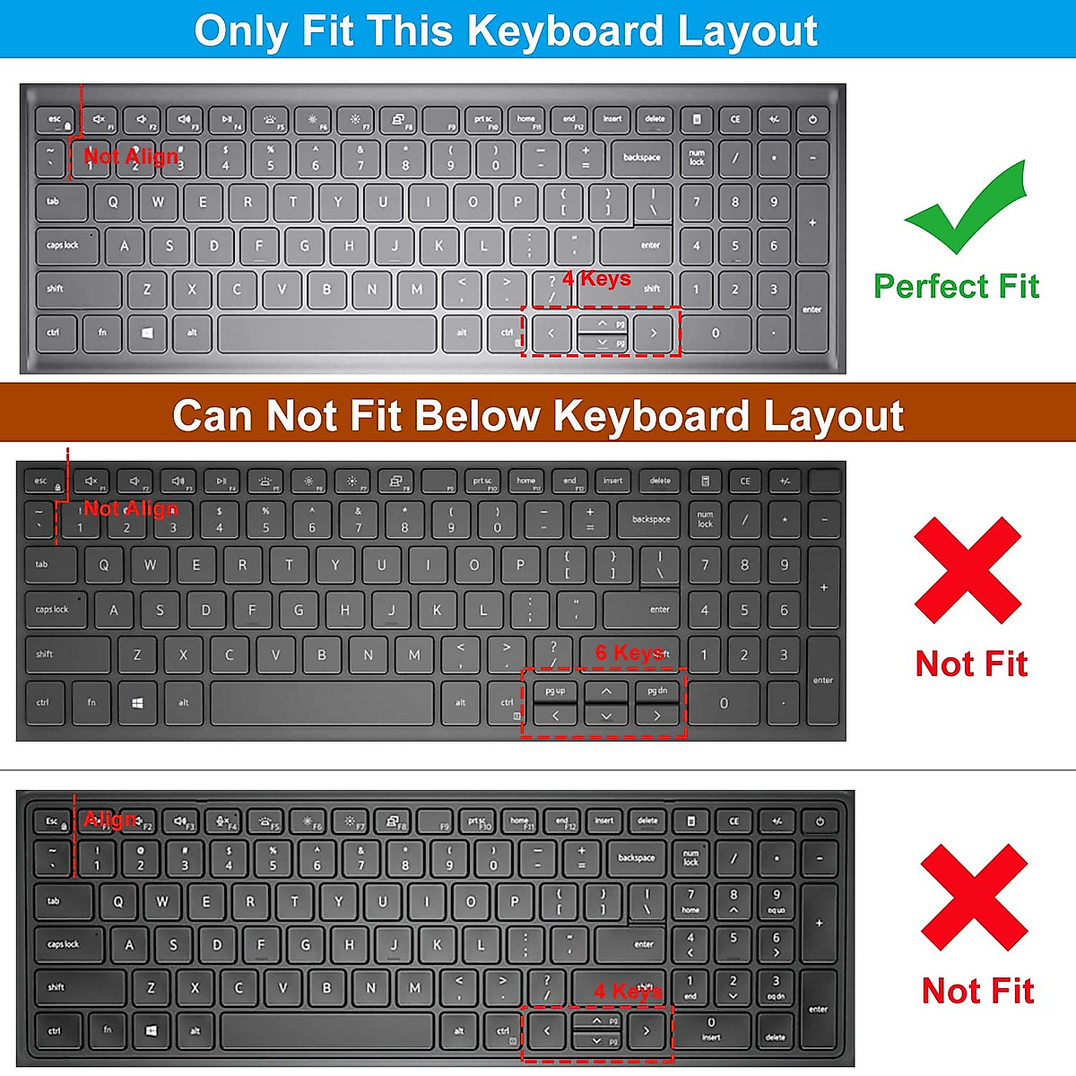 Keyboard Cover for 2024 2023 15.6 Dell Inspiron 15 3510 3511 3515 3520 3525 3530 3535 5510 5515 5518 15.6 / Vostro 15 3510 3520 5510 5515 15.6" / Latitude 3520 15.6 Laptop Skin -Ombre Purple