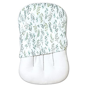 DILIMI Baby Lounger Cover for Boys and Girls Removable Cover Ultra Soft Comfortable Lounger Slipcover (Green Leaf)