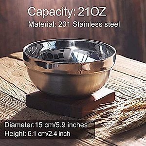 SATINIOR 10 Pack 21 Oz Stainless Steel Bowls Double Walled Insulated Soup Bowls Multipurpose Rice Ice Cream Kids Snacks (15 oz)