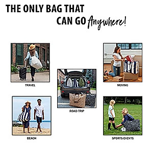 Foundry by Fit + Fresh, All The Things Tote Bag, Luggage, Travel Duffle Bag, Weekender Bags for women, and Beach Bag, B&W Dot extra large