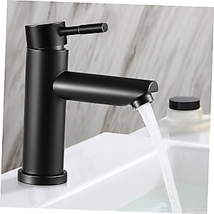 jojofuny 2pcs Basin Faucet Shower Faucet Bath Tub Faucets Waschtischarmatur Kitchen Vanity Faucet Bathroom Tub Faucets Bath Mixer Tap Bathroom Faucets 1 Hole Bath Spout Sink Stainless Steel