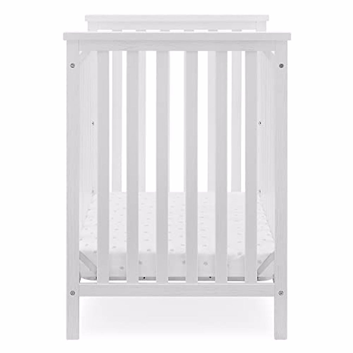 Delta Children Middleton Mini Crib with 2.75-Inch Mattress - Greenguard Gold Certified, Textured White