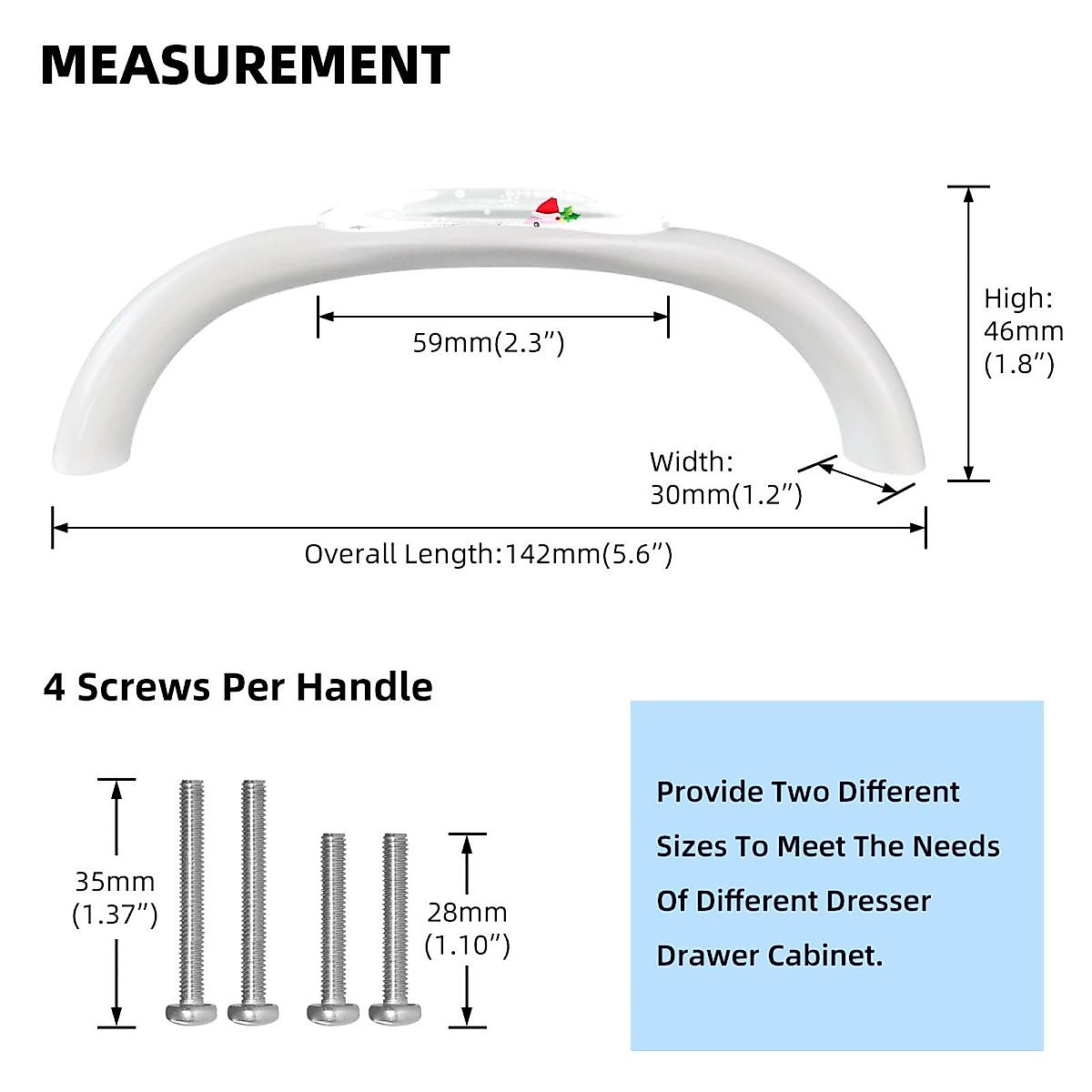 RODAILYCAY Merry Christmas 4 Packs Kitchen Drawer Pulls, Crystal Glass Cabinet Handles Pulls, Cupboard Door Knobs, Kitchen Hardware Pulls for Dresser Drawers