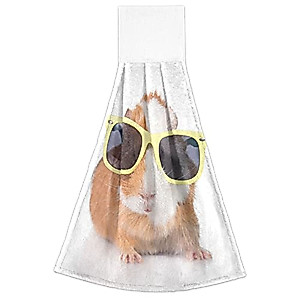 Kigai Hand Towels Funny Guinea Pig Hand Towels for Bathroom Kitchen Hanging Hand Towels Ultra Soft and Highly Absorbent Quick-Dry Hand Towels 18.2x14in