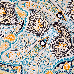 Pointehaven 200 Thread Count Percale Cotton Cypress Printed Duvet Set - 2 Piece Bedding Duvet Set with Button Closure 100% Pure Cotton Duvet Set with Tie-Backs All Season Twin/Twin XL