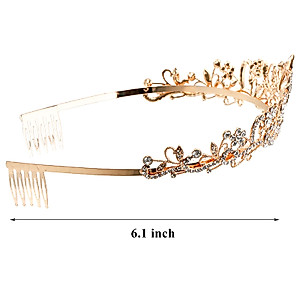 YOPAY 3 Style Crystal Tiara Crowns, Gold Queen Crown for Bridal, Girls, Women, Princess Headbands with Comb, Cake Topper for Birthday Pageant Prom for Birthday, Wedding, Party, Christmas, Halloween