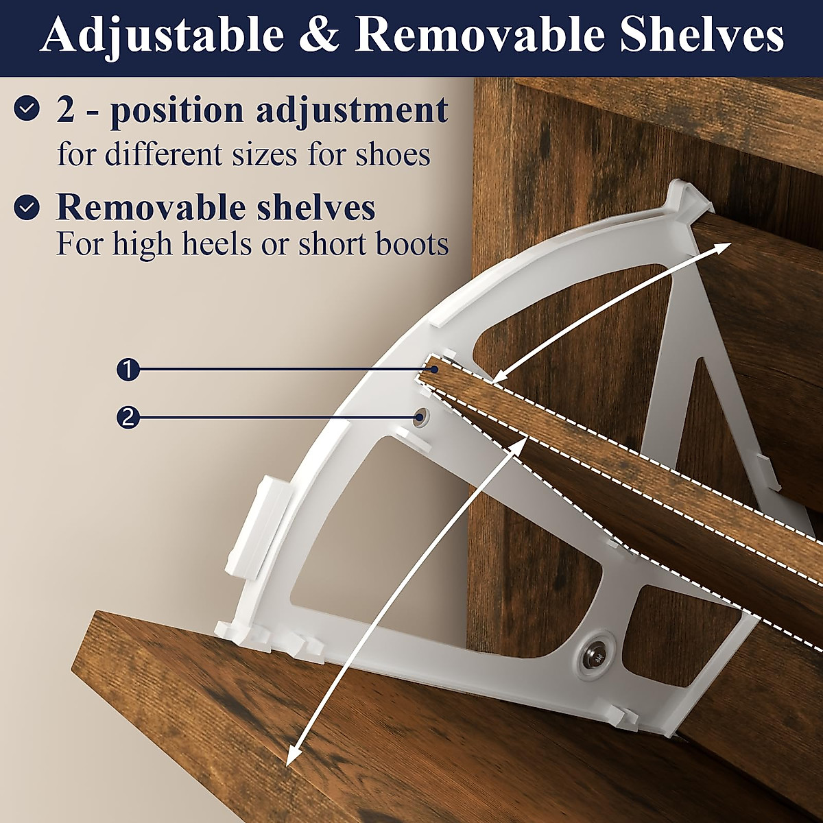 Gyfimoie Shoe Storage Cabinets, 16 Pairs Free Standing Shoe Organizer with 2 Flip Drawers for Entryway, Narrow 3 Tier Entryway Hidden Shoe Rack with Doors (Rustic)