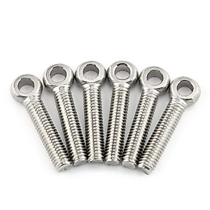 E-outstanding Lifting Ring Eye Bolt 6PCS M6x30mm 304 Stainless Steel Eye Bolt Screw Axle Pin Split Pin Shaft Pin Dowel Bolt Ring Screw Loop Hole Bolt