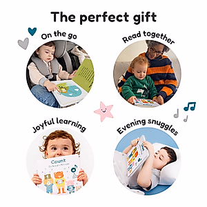 Calis Books Count - Nursery Rhymes Music Book for Toddlers 1-3, Interactive Books for 1+ Year Old with 6 Animal Songs - Educational Toddler Books Ages 1-3